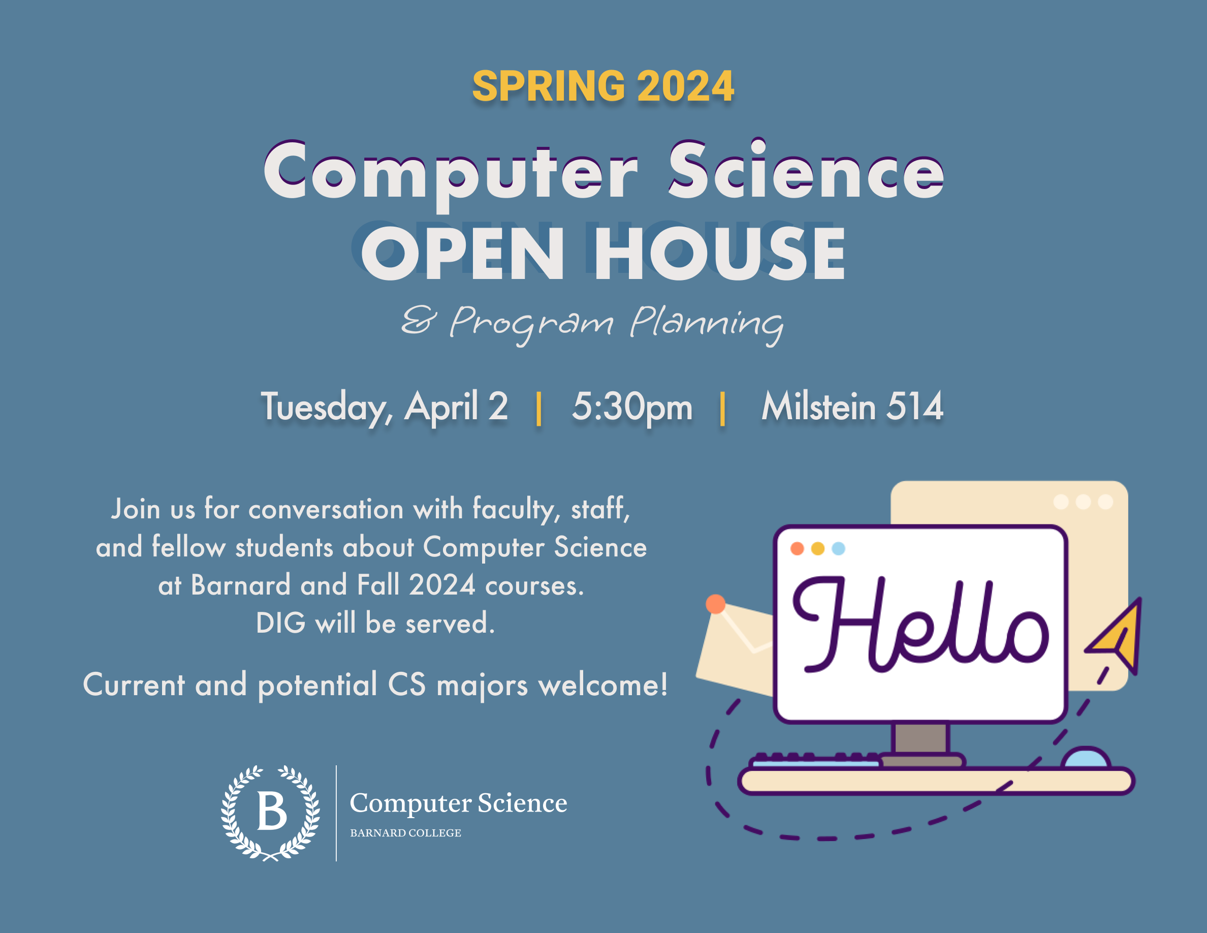 Computer Science Open House Spring 2024 | Barnard College